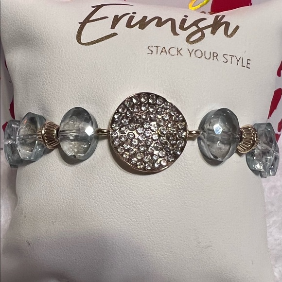 Erimish | Jewelry | Brand New Erimish Bracelet Clear Blue Gold Single ...